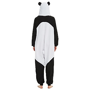 Mango2wind Panda Onesie Adult Panda Costume Woman Man Panda Onesies Pajama (US, Alpha, Medium, Regular, Regular, Panda-Zip)