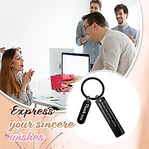 Yinkin 150 Pcs Employee Appreciation Gift Bulk for Thank You Gifts Coworker Keychains with Organza Bags Thank You Cards Gift(Black)