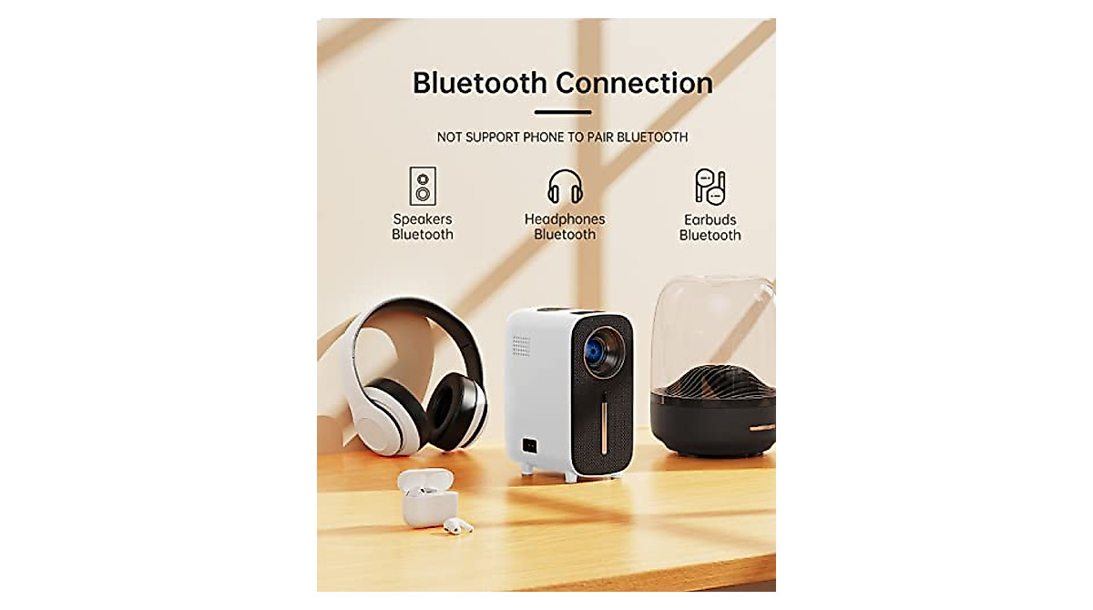 Mini Bluetooth Portable Movie Projector - HISION 1080P Projector 4K ...