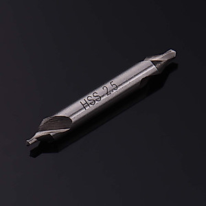 Combined Countersinks Drills Set Tool 5 Pack Center Drill Countersink Lathe Bit Mill Tooling Set Tip Angle 60 Degree Bits for Metal, Alloy, Copper, Iron, Aluminum, Titanium and Wood Working