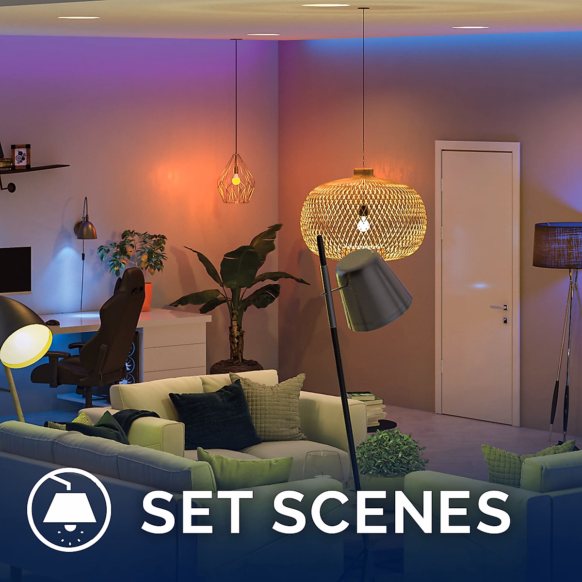 Satco S11284 Starfish WiFi-Control BR40 LED Color-Changing and Tunable White Smart Light Bulb, 12 Watts, 2700K-5000K