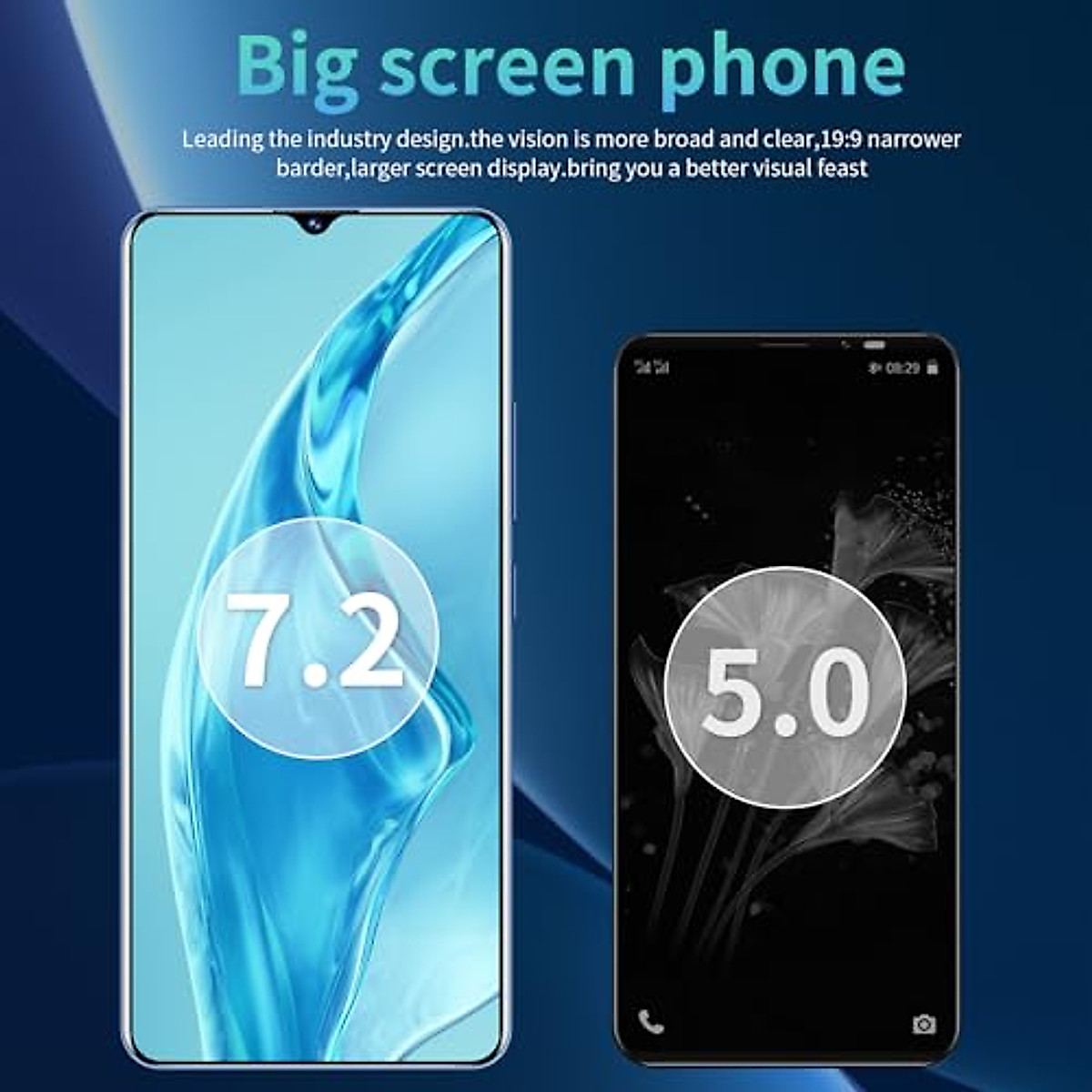 Rino9Pro Cheap Smartphone, 3 in 1 Navigation System Cell Phone, 16GB RAM 1TB ROM Unlocked Mobile Phones, 5G Network, Dimensity9000 (10 cores) CPU,Blue-1TB