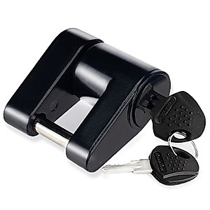Trailer Hitch Coupler Lock, 1/4 "Diameter, 3/4" Span, Small Copper-plated Ball Cover Trailer Lock for Car, Tug, RV, Trucks (Black)