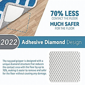 Rug Pad Grippers (New Tech 2022), 4PCS Resusable Washable Rug Tape on Hardwood Floors & Tiles, Dual Sided Adhesive Non Slip Rug Pads, Extra Strong Grippers for Area Rugs to Keep Flat and in Place