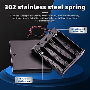 DaFuRui[7 Pack 4 Types AA Battery Holder with Switch;2Pcs 2x1.5V AA,1Pcs 3x1.5V 3 AA,2Pcs 4x1.5V AA and 2pcs 8x1.5V AA Battery Storage Box Case with Wire Leads