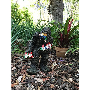 Large Miniature Bigfoot and Gnomes for The Fairy Garden. A Large Garden Gnome Figurine (13 inch High) and a Fairy Garden Accessory by GlitZGlam