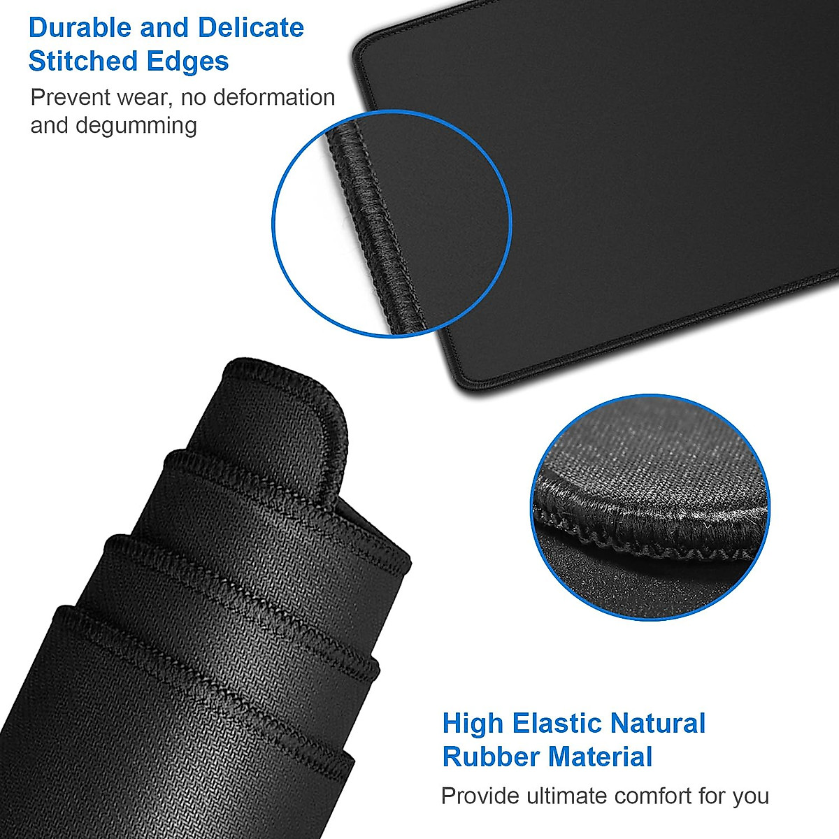 Large Gaming Mouse Pad, 31.5x15.7x0.12 inch Large Extended Computer Keyboard Mouse Mat, Water Resist Non-Slip Mousepad Rubber Base Long XXL Desk Mouse Pad for Work & Gaming, Office & Home, Black