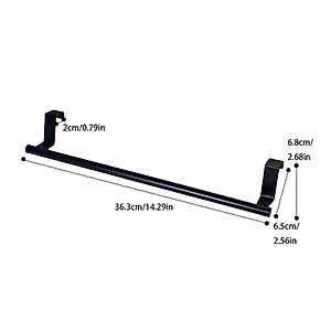 2-PCS Over Cabinet Towel Bar - Convenient Durable Electroplated Stainless Steel Kitchen Towel Rack for Cabinet Doors, Two-Pack Black 14.37"