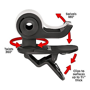 Scotch Brand Clip & Twist Tape Dispenser, Great for Gift Wrapping, Clips to Desks, Tables, Easy Charcoal Gray, 3-Pack (C19-3PK-SIOC)