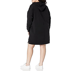 The Drop Women's Iona Long Sleeve Hooded Mini Sweatshirt Dress, Black, M