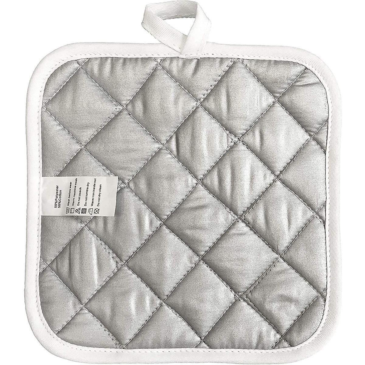 3dRose Purple Cute Smiley Square Pot Holder, 8 x 8, White