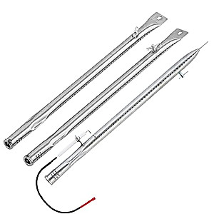 TC3718-25 TC3718-26 TC3718-27 Grill Replacement Parts for Smoke Hollow Grill Parts Heat Tent Grill Burner with Ignition Wire Crossover Tube TC3718SB TC3718 CMB37181 Heat Plates 3 Burner Grill Parts