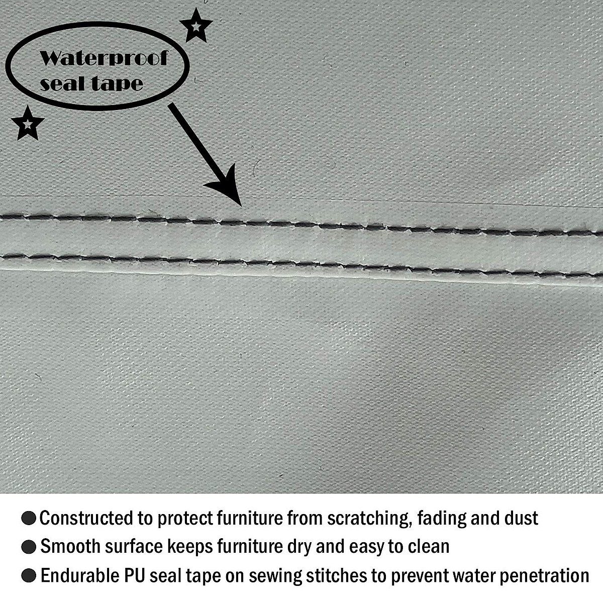 Patio Table Cover, 72"Diax28"H Outdoor Round Medium-Small 4-5 Piece Furniture Set Cover, Heavy Duty Waterproof UV Resistant, Striped