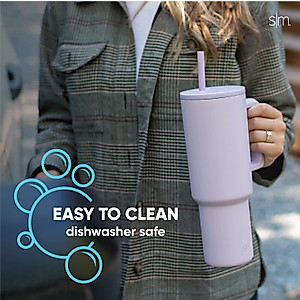 Simple Modern 40 oz Tumbler with Handle and Straw Lid | 4th of July Insulated Reusable Stainless Steel Water Bottle Travel Mug Cupholder Use | Gifts for Women Men Him Her | Trek Collection | USA