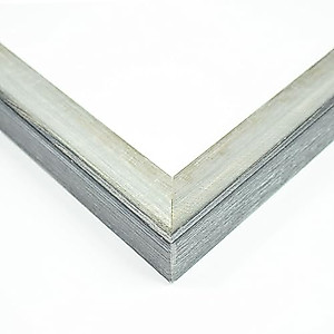 5x7 Frame Silver Solid Wood Picture Frame Width 1.3125 Inches | Interior Frame Depth 0.5 Inches | Lenore Metallic Photo Frame Complete with UV Acrylic, Foam Board Backing & Hanging Hardware