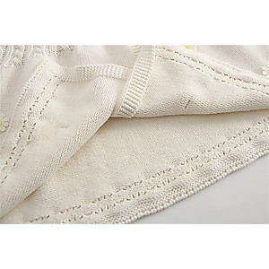 Mud Kingdom Baby Girls Jumper Dress Sweater with Daisy Flowers Beige 12-18 Months