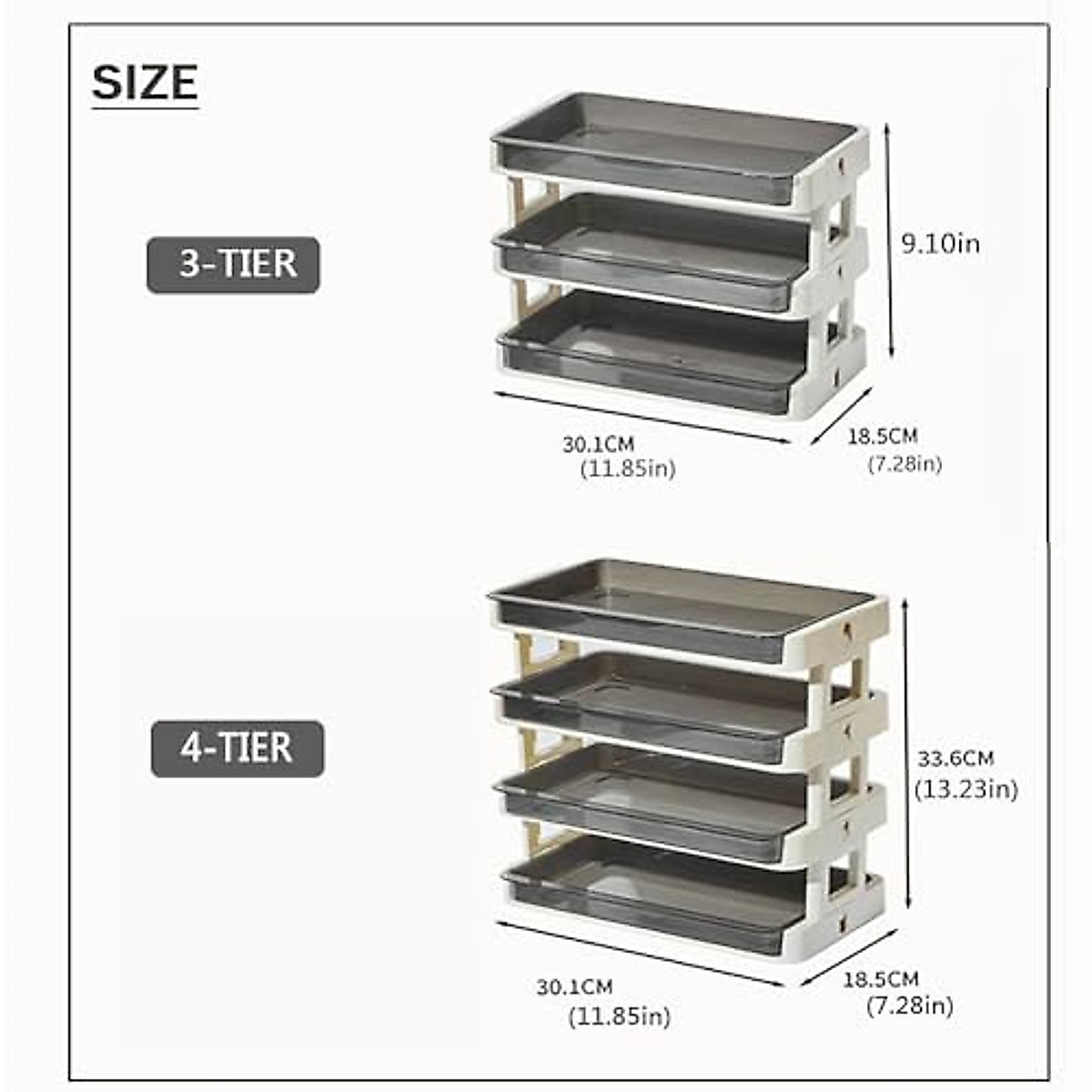 Cosmetic storage box acrylic simple multi-layer rack, bedroom dresser bathroom bathroom skin care drawer pull-out organizer shelf (3-layer, black)