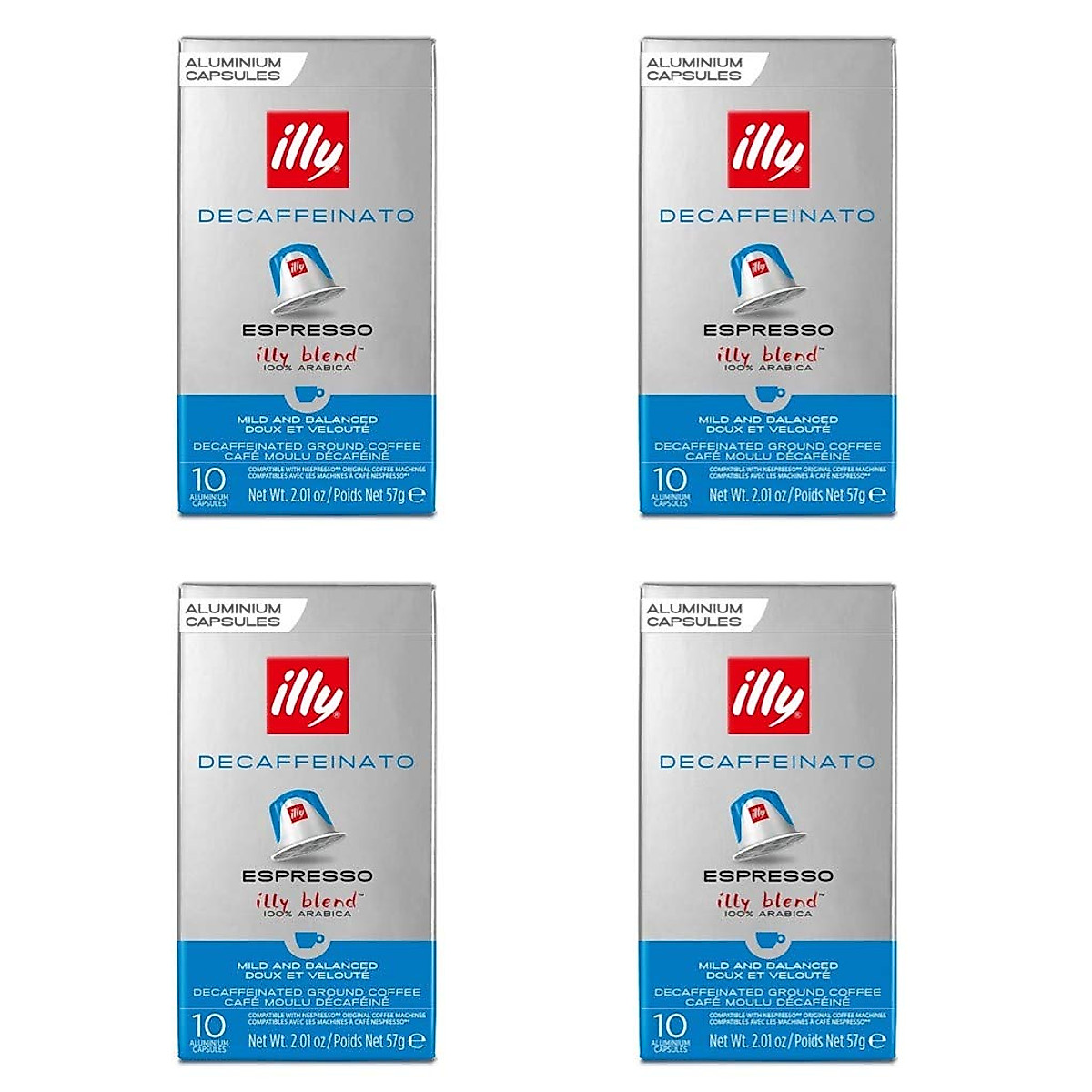 Illy Nespresso Compatible Decaf Coffee Capsules - Decaffeinato Espresso (40 Pods)