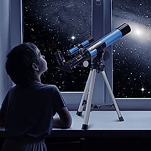 AOMEKIE Telescopes for Kids 40/400 with Tripod 2 Eyepieces Portable Telescopes for Astronomy Beginners with Finderscope and Compass Children's Day Gifts for Kids