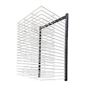 LAJUU Drying Racks,Art Drying Rack Focraft Artwork Canvas Storage, Stackable Wire Shelves Metal Drying Rack for Classroom, Schools and Art Clubs, Power Coated/25 Shelves Wall-Mounted