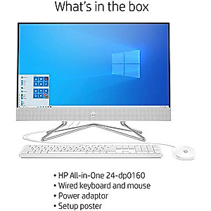 HP 24-inch All-in-One Touchscreen Desktop Computer, AMD Ryzen 5 4500U Processor, 12 GB RAM, 512 GB SSD, Windows 10 Home (24-dp0160, Silver)