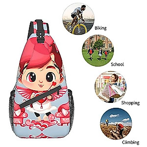 Love Messenger Bag Crossbody Travel Hiking Bags Mini Chest Backpack Casual Shoulder Daypack For Women Men Lightweight