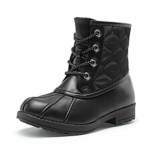 DREAM PAIRS Girls KBO212 Side Zipper Quilted Ankle Boots Black Pu Size 2 Little Kid