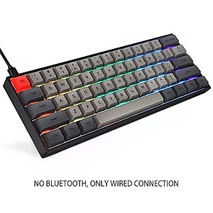 YUNZII SK61 Black Hotswap Mechanical Gaming Keyboard with Optical Switch, RGB, Programmable Customizable Keyboard (Gateron Red Switch, Black 61 Keys)