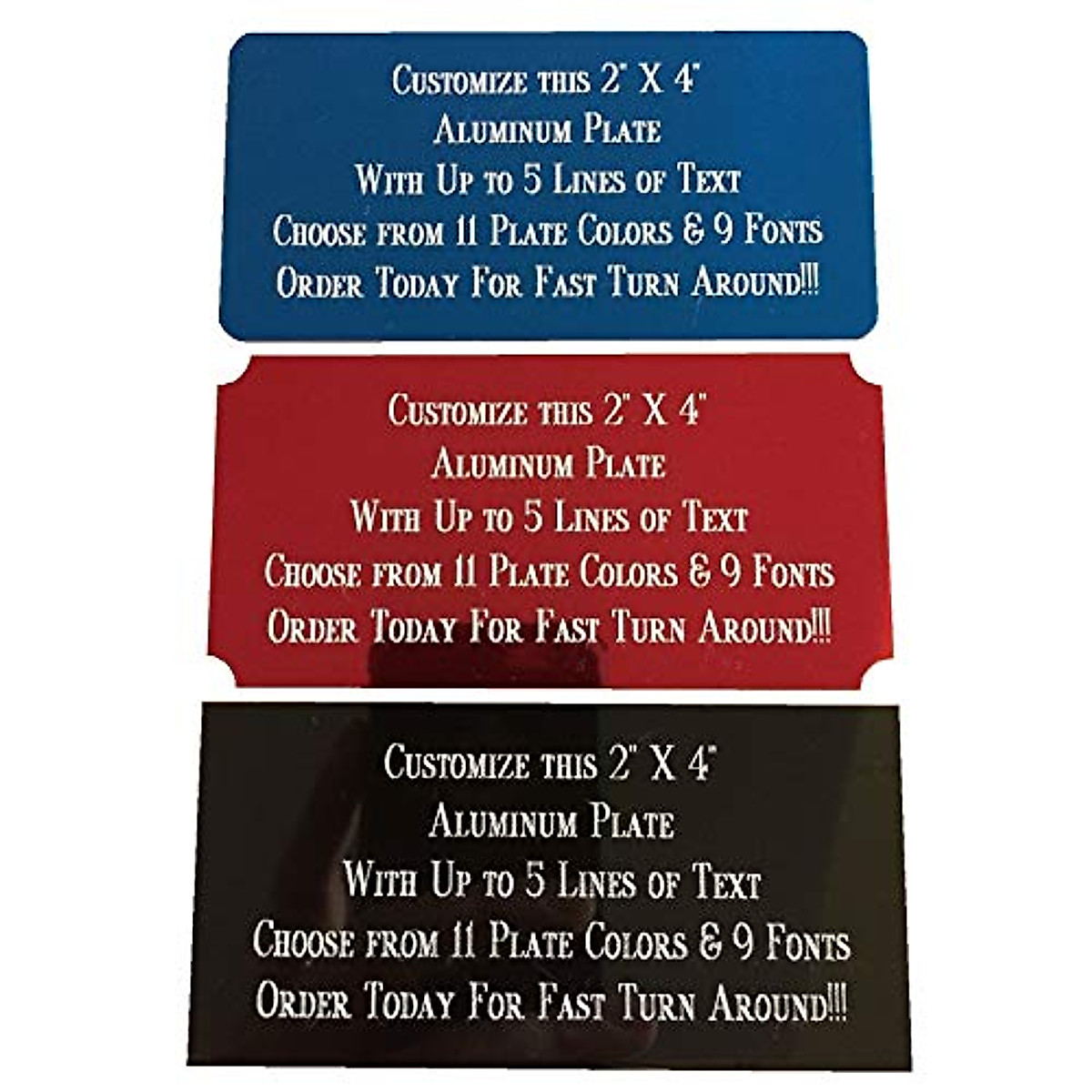 Custom Personalized Engraved Brass / Aluminum Name Plate Plaque Art Label Tag Gift Trophy 2x4 / 3x6 inch