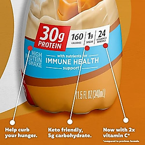 Premier Protein Shake, Caramel, 30g Protein, 1g Sugar, 24 Vitamins & Minerals, Nutrients to Support Immune Health, 11.5 fl oz