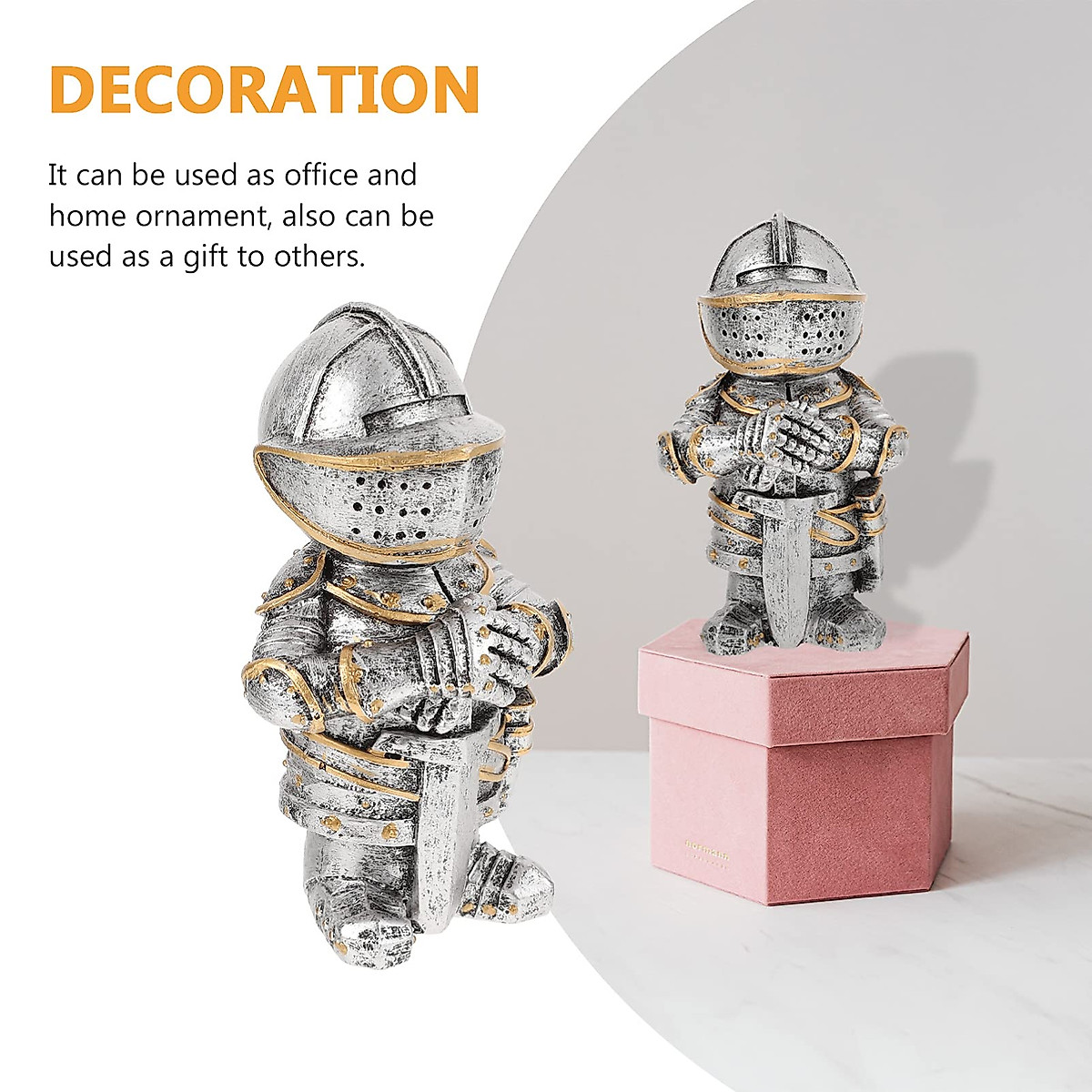 FOMIYES Knight Statue Medieval War Resin Crafts Axe Guard Dwarf Knight Desktop Mini Sculpture Decoration Mini Knight Sculpture Ornament for Home Office Bookshelf