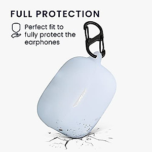 kwmobile - Case Compatible with JBL Tune 230 NC TWS / T230NC - Case Glow in The Dark Cover Made of Silicone - Light Blue