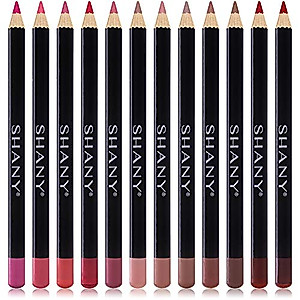 SHANY Dreamy Dozen Matte Lip Liner Set Vegan - Long-Lasting Professional Velvet Cruelty-Free Lipstick Pencils Pens in Varying Shades - Pack of 12