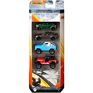 Matchbox Top Gun: Maverick 5-Pack of Vehicles & Planes for Kids 3 Years Old & Up, Authentic Design for Collectors
