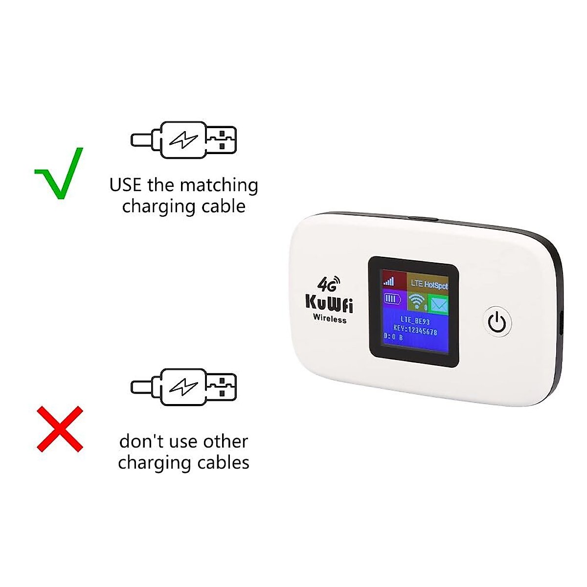 Mobile WiFi Hotspot | KuWFi 4G LTE Unlocked Wi-Fi Hotspot Device | Portable WiFi Router with SIM Card Slot for Travel-Friendly Mobile Travel Router Perfect for AT&T/T-Mobile Users