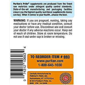 Puritans Pride Puritan's 1000 mg with Bioflavonoids Rose Hips Supports Immune System, Vitamin C, Unflavored, 250 Count