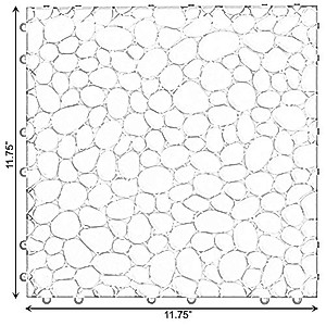 Gardenised QI003970.5 Interlocking Cobbled Stone Look Garden Pathway Tiles, Decorative Floor Grass Pavers Anti-Slip Mat, 5 Pack, Gray