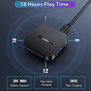 Swiitech Bluetooth Transmitter Receiver, 2-in-1 Bluetooth AUX Adapter, V5.0 Bluetooth Adapter for TV/Car/Speaker/Home Stereo/PC, Pairs 2 Devices Simultaneously, aptX Low Latency (TR-01)