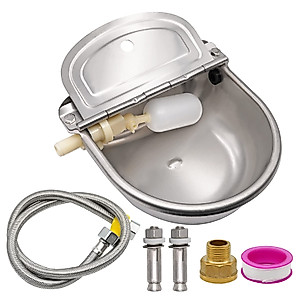 LIUCOGXI Automatic Livestock Waterer Dog Water Bowl Cattle Water Bowl Dog Feeder and Waterer Automatic Cow Drinking Water Bowl Dispenser Stainless Steel Water Trough for Cattle Dog Horse Donkey