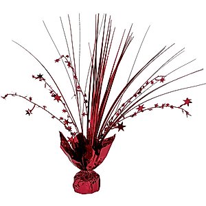 Apple Red Foil Spray Centerpiece - 12" (1 Pc) - Elegant & Eye-catching Party Decor - Perfect for Weddings, Birthdays & Holidays