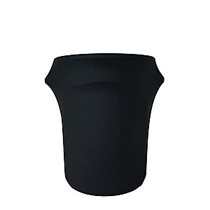 SPANDEX & TABLE LINENS Spandex Stretch Trash CAN Cover 55 Gallon Round with Open Bottom for Dolly