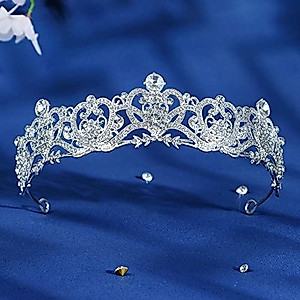 Crystal Tiara Crown, Rhinestone Wedding Crystal Tiara Queen Headband Princess Crown for Bridal Wedding Prom Birthday Party