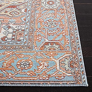 Safavieh Aria Collection Accent Rug - 2' x 4', Rust & Taupe, Oriental Medallion Distressed Design, Non-Shedding & Easy Care, Ideal for High Traffic Areas in Entryway, Living Room, Bedroom (ARA580P)