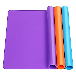 3 Pack Silicone Mats for Crafts, Premium Silicone Craft Mat, Playdough Mat, Silicone Sheet for Crafts, Liquid, Resin Jewelry Casting Molds Mat, Heat-Resistant Table Protector 15.7 "x11.8" by Aoulela