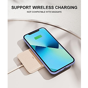 Silicone Wallet Case Compatible with iPhone 13 Case with card holder & iPhone 14 Case with Card Holder, Shock-Absorbing, Soft Slim Card Holder Case Designed for iPhone 13 /iPhone 14 (6.1 inch)-Purple