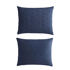 Nautica - Queen Duvet Cover Set, Soft & Cozy Microfiber Bedding with Matching Shams, All Season Home Decor (Point Harbor Navy, Queen)