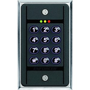 Seco-Larm SK-B111-PQ Bluetooth Access Controller Indoor Single-Gang Keypad with Proximity Reader, Multiple User Types, App-Based Setup, Up to 200 Users, Easy Backup/Restore, Wrong-Code Lockout