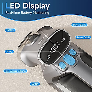 TAB Carpet Cleaner Machine, Portable Carpet Cleaner,2023 Upgrade Lightweight Cordless Spot Cordless Upholstery Stain Remover Deep Cleaner for Pets,Stairs,Car,With PowerBrush & Extend Hose, ErasePro H6