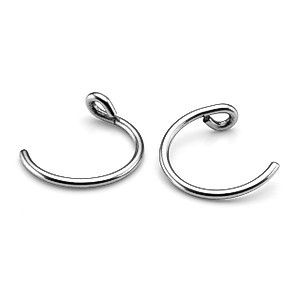 BOPREINA Faux Nose Rings Hoops Set, 12Pcs Stainless Steel Fake Nose Lip Ear Septum Rings Non-Pierced Clip On Cartilage Cuff Earrings Body Jewelry