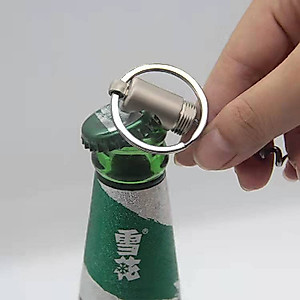 Mini Key Ring Wine Opener, Ultimate Keychain Corkscrew Tool, Emergency Travel Cork Wine Opener (Silver)